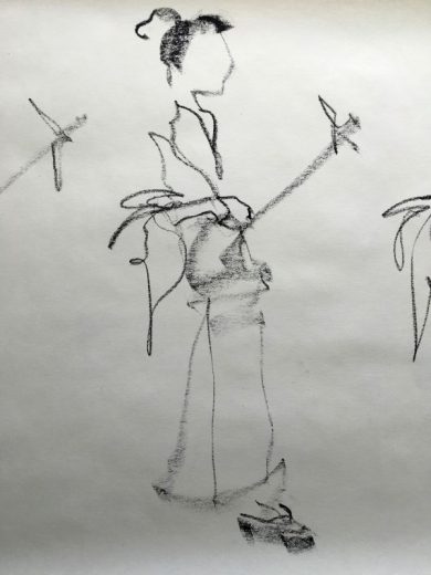 Live Japanese Music Model Drawing April 2017 - Inge Koetzier van Hooff