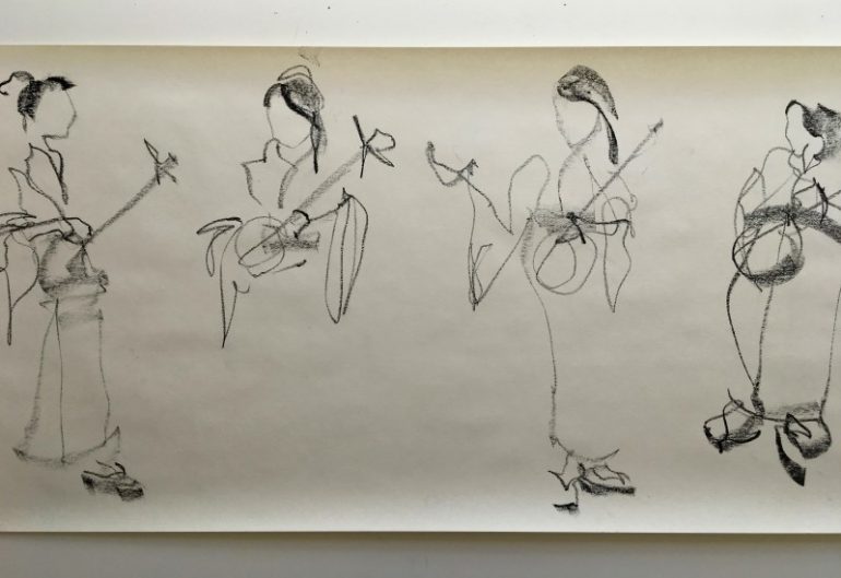 Live Japanese Music Model Drawing April 2017 - Inge Koetzier van Hooff