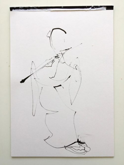 Live Japanese Music Model Drawing April 2017 - Inge Koetzier van Hooff